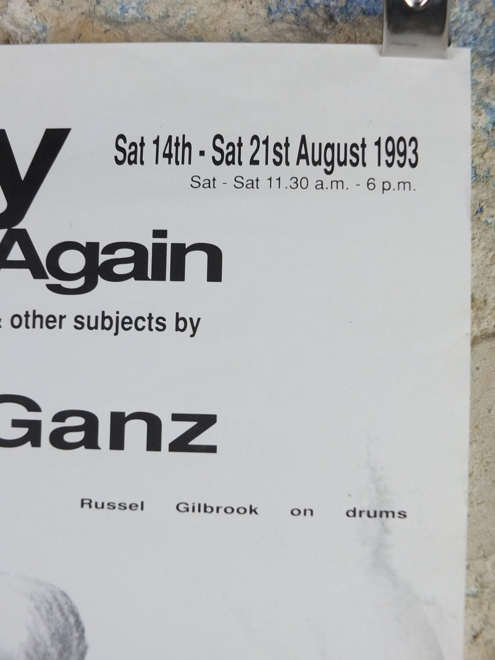 1993 Mainly Jazz Again Poster, Russel Gilbrook on Drums, Jazz Music, by ...