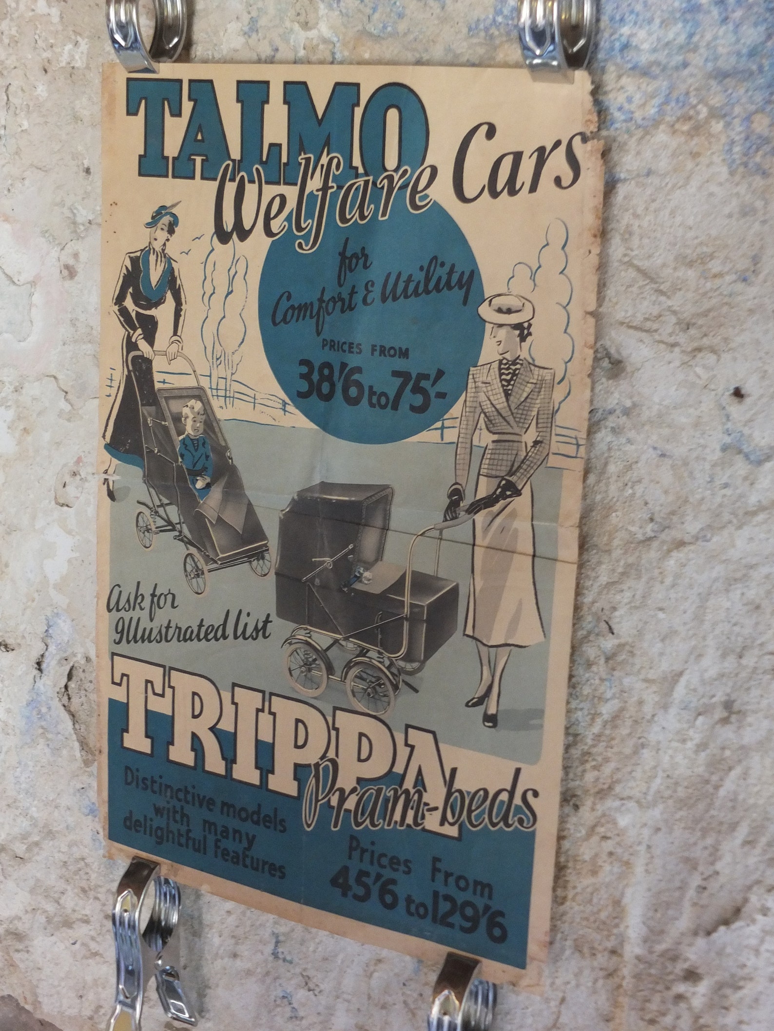 Original Vintage Talmo Baby Pram Poster Sunshine Walker - Etsy