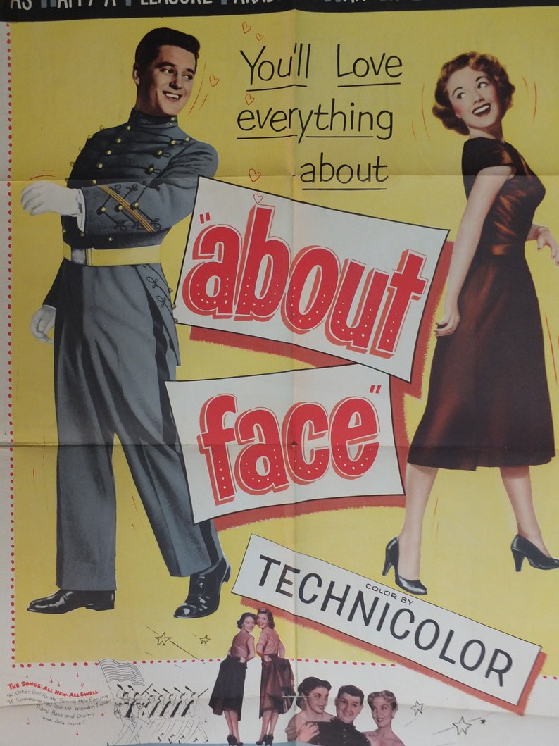 Original Vintage Movie Poster About Face 1952 1950s Gordon - Etsy