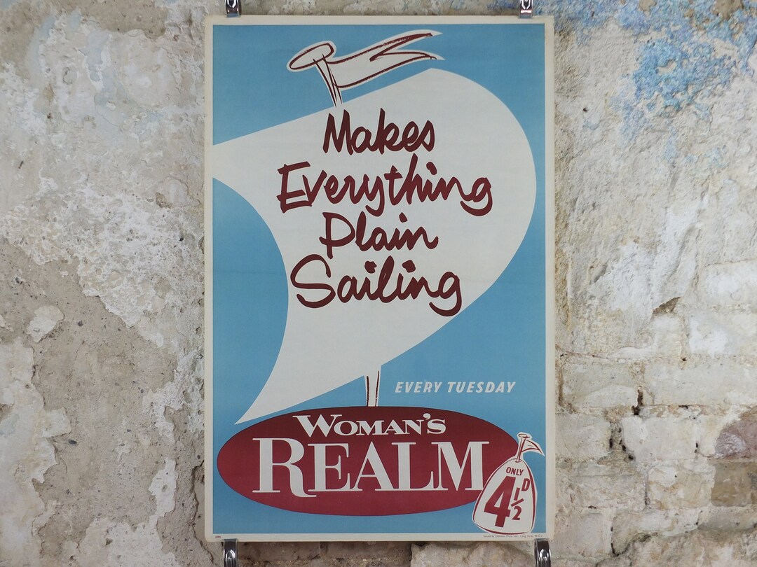 1950s Makes Everything Plain Sailing Poster, Woman's Realm Magazine ...