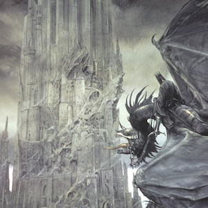 Hand Signed John Howe the Two Towers Poster, the Dark Tower and Nazgul ...