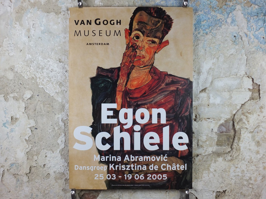 2005 Egon Schiele Poster, Self Portrait With Hand on Face 1910 ...