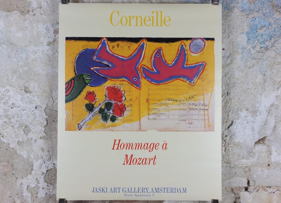1988 Corneille Poster, Homage to Mozart, Cobra Group, Reflex Movement ...
