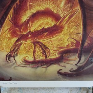 1993 Tolkien the Hobbit Poster, Smaug, by John Howe, Middle Earth, Lord ...