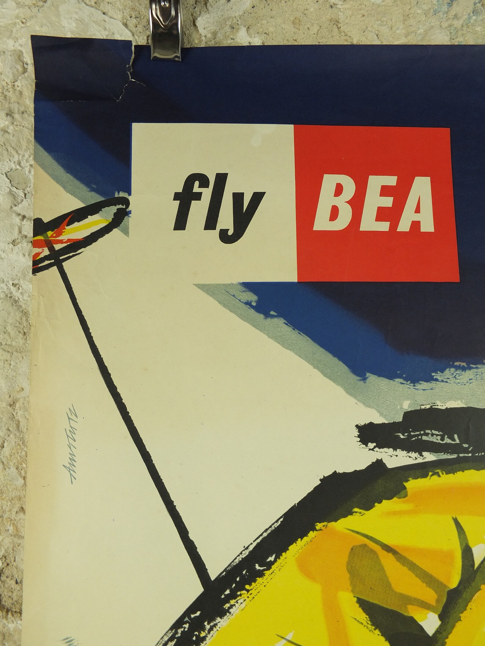 1957 Vintage BEA Snow Travel Poster British European | Etsy UK