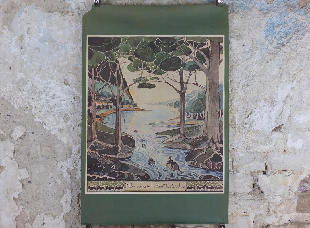 1970s Bilbo Comes to the Huts of the Raft Elves Poster, by J.R.R ...