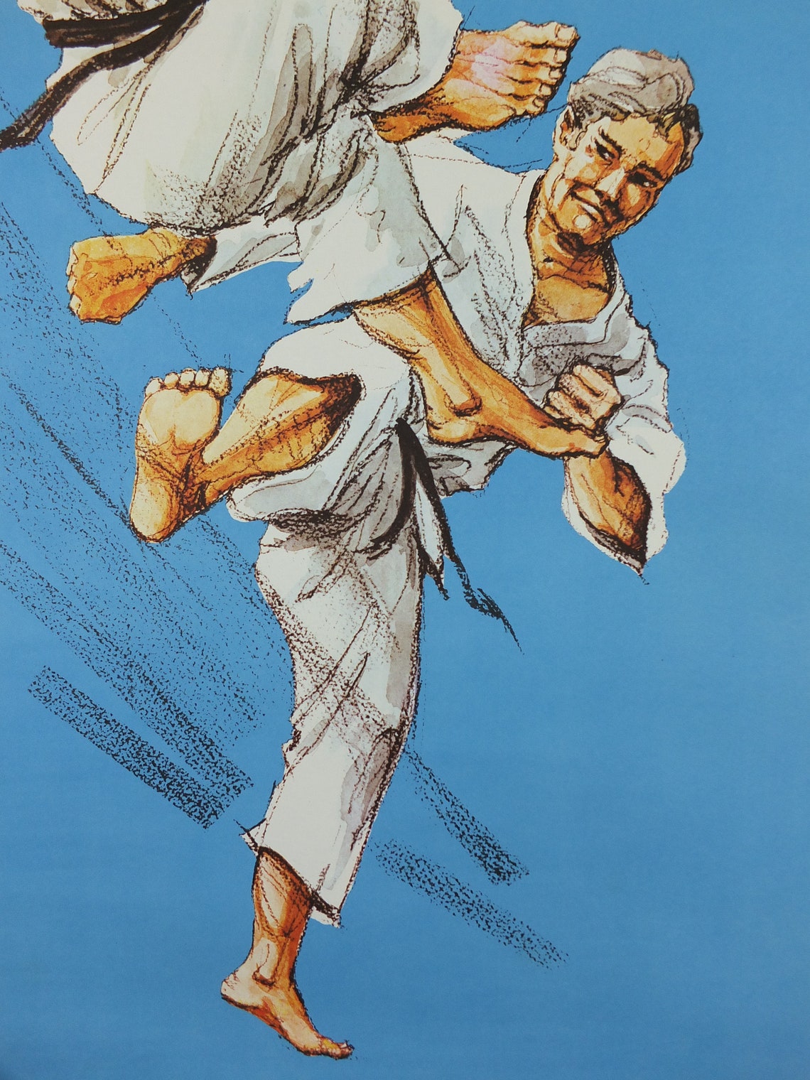 Vintage Karate Poster Martial Arts Showing a Flying Kick From | Etsy