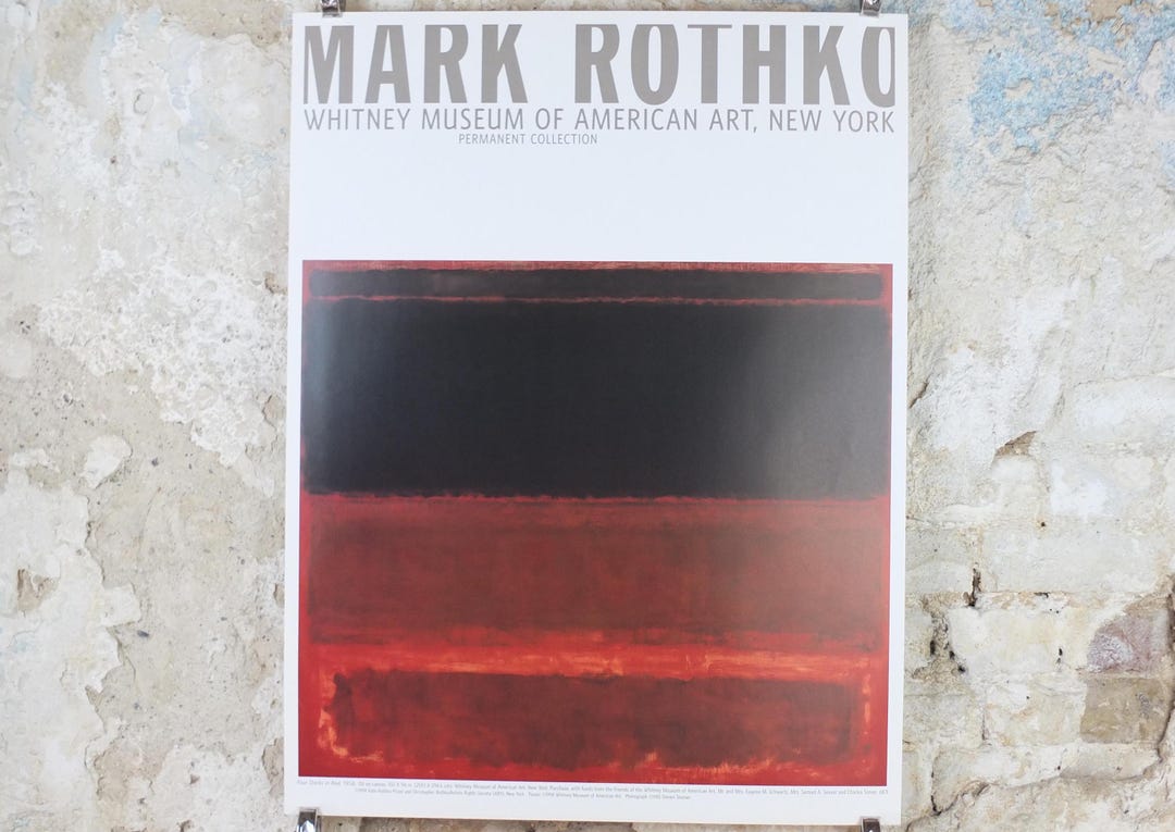 1998 Mark Rothko Poster, Four Darks in Red 1958, Whitney Museum of ...