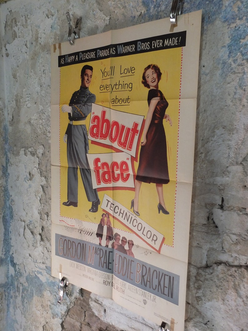 Original Vintage Movie Poster About Face 1952 1950s Gordon - Etsy