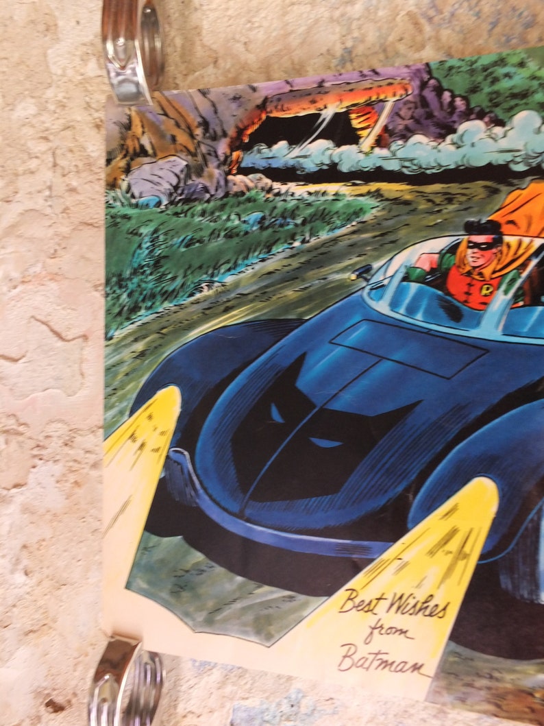 Original Vintage Comic DC Batman and Robin Batmobile Batcave | Etsy UK