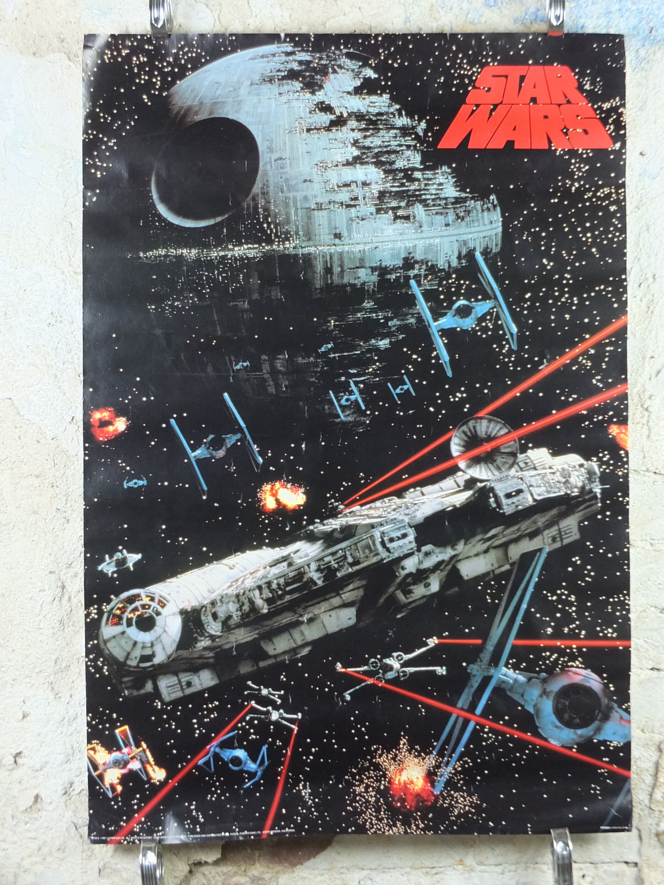 1991 Star Wars Death Star Battle Poster Millennium Falcon by | Etsy