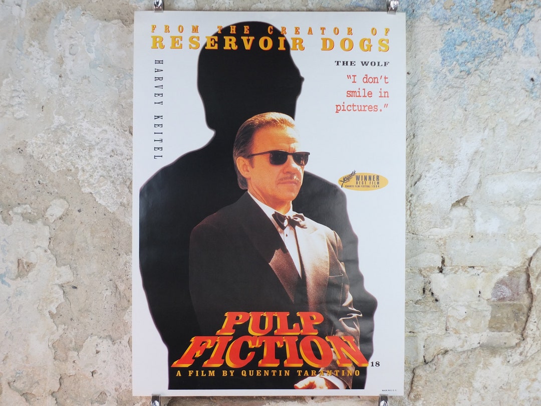 1994 Pulp Fiction Movie Poster, Harvey Keital as the Wolf, Wall Art ...