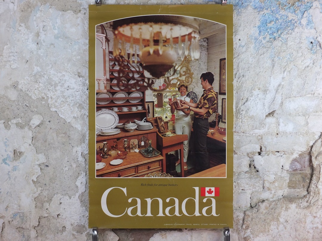 1970s Canada Antiques Poster, From Canadian Government Travel Bureau ...