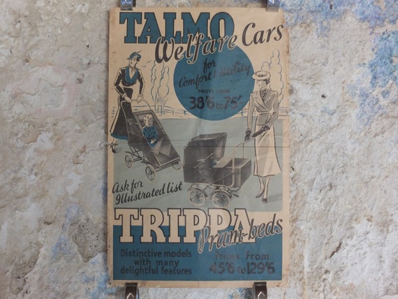Original Vintage Talmo Baby Pram Poster Sunshine Walker - Etsy UK