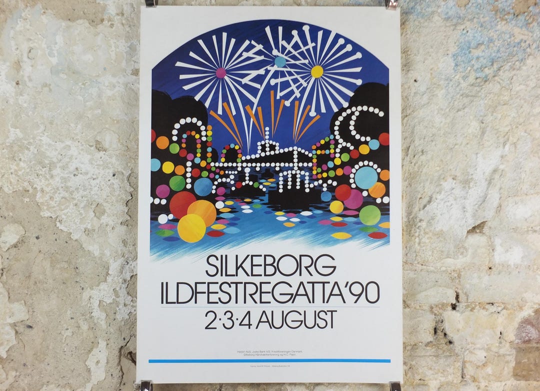 1990 Fire Festival Silkeborg Poster, Lights and Fireworks ...