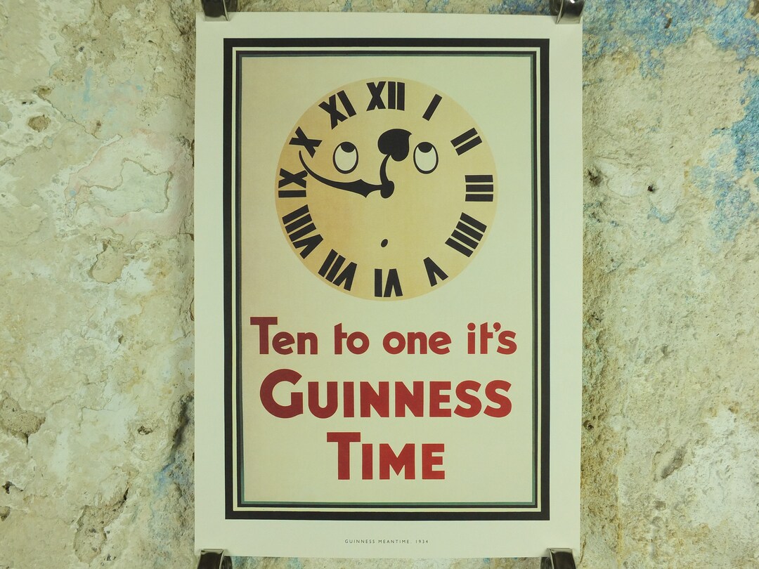 Guinness Meantime Poster, by John Gilroy 1934, Ten to One Its Guinness ...