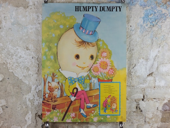 1970s Humpty Dumpty Nursery Poster Vintage Nursery Rhyme | Etsy
