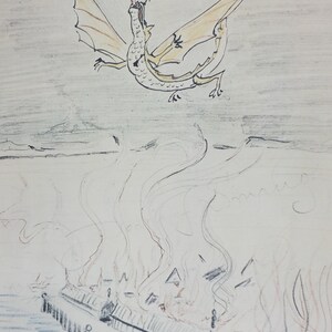 1966 the Death of Smaug Poster, by J.R.R. Tolkien, George Allen & Unwin ...