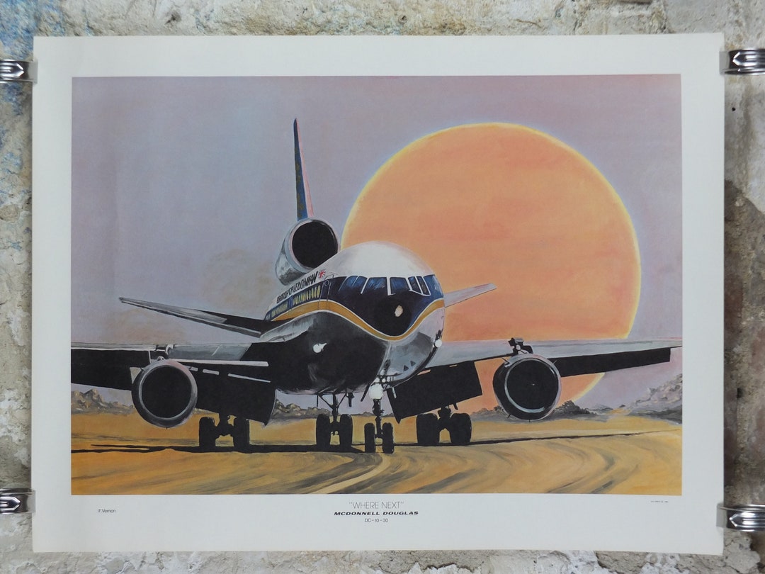1980 DC10 Mcdonnell Douglas Poster, British Caledonian "where Next?" by ...