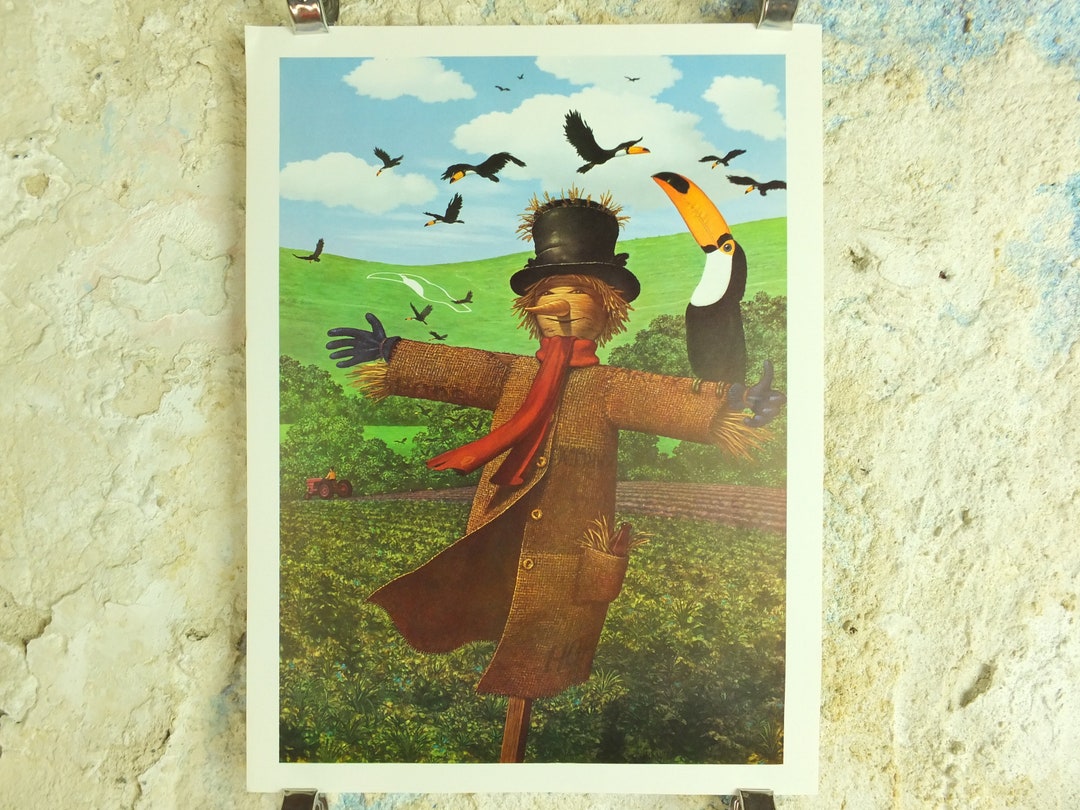 Original Vintage Guinness Toucan Poster, Scarecrow, Garden Harvest ...