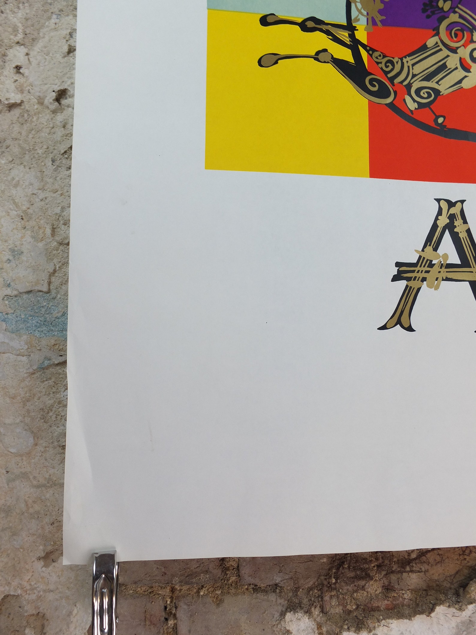 1965 Bjørn Wiinblad Poster, ABC Theatre, Colourful Soldier on a Horse ...