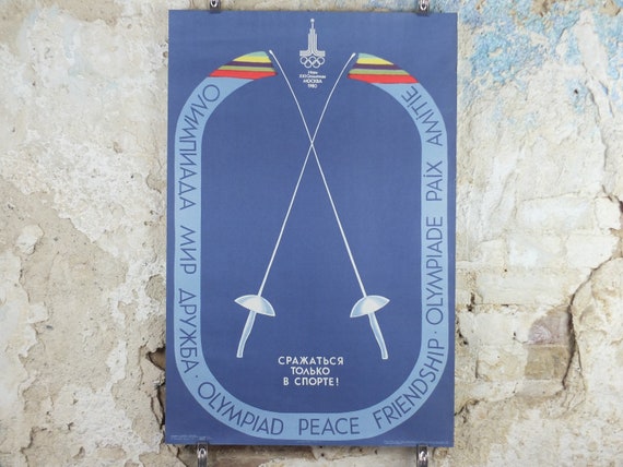 1980 Summer Olympics Fencing Poster Moscow Soviet Union XII | Etsy UK