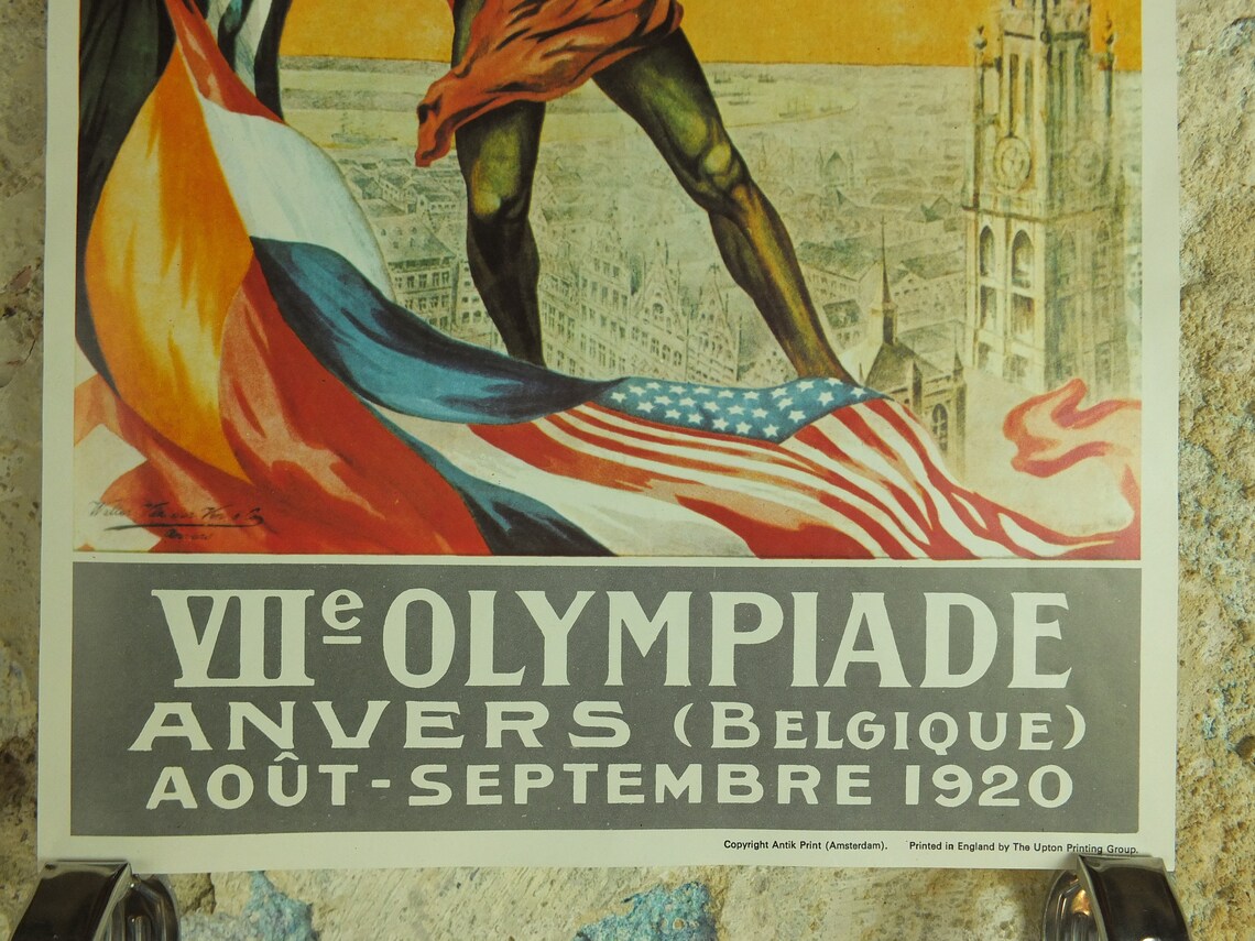 Vintage Olympic Games Antwerp Belgium Poster Rings Sports Sport ...