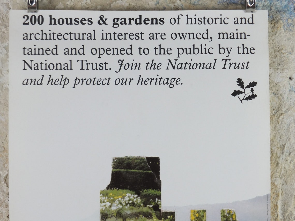 1970s Original National Trust Poster, 200 Houses and Gardens, by ...