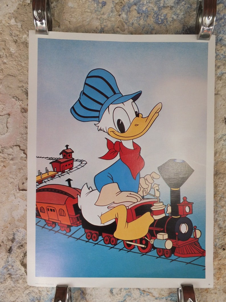 Vintage 1970s Reprint Poster Donald Duck Poster Walt Disney | Etsy
