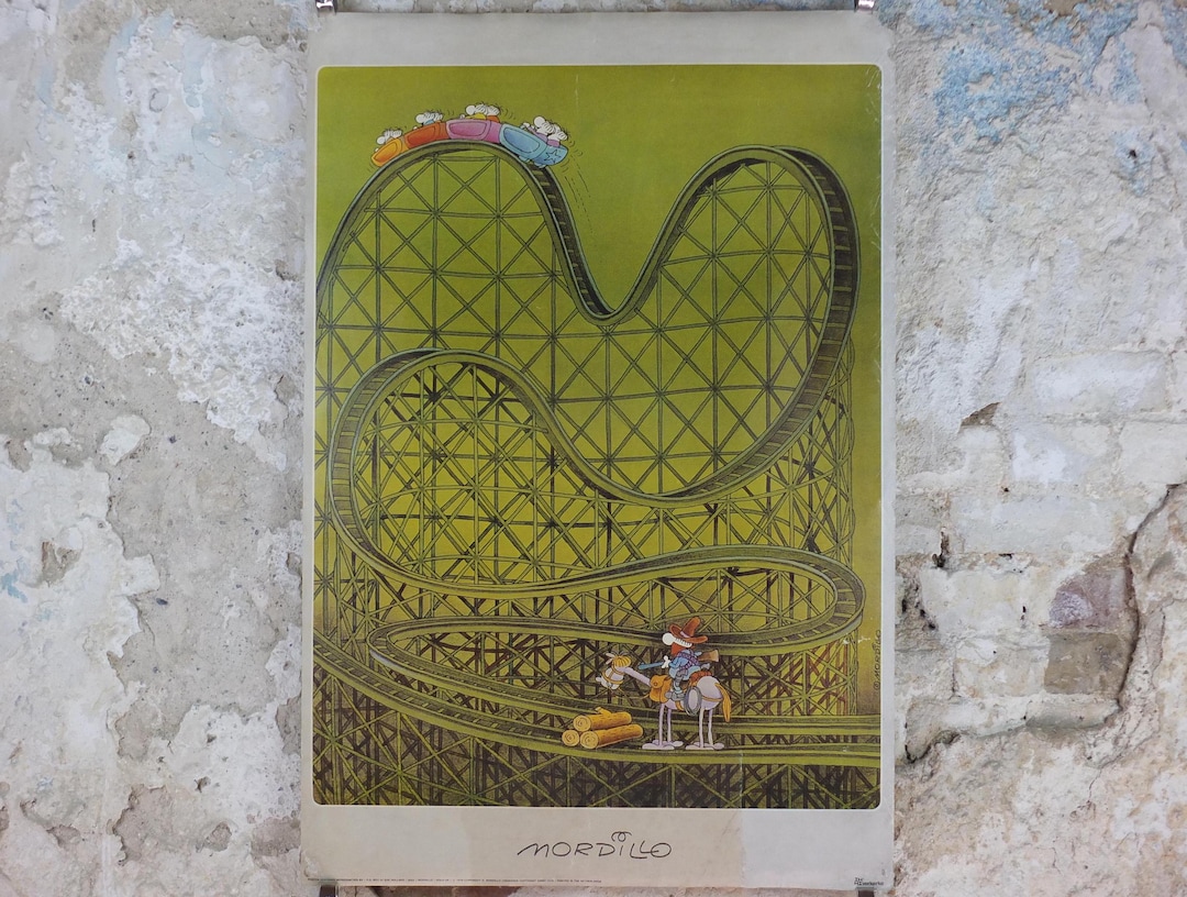 1978 Mordillo Rollercoaster Poster, Hold Up, Verkerke, Guillermo ...