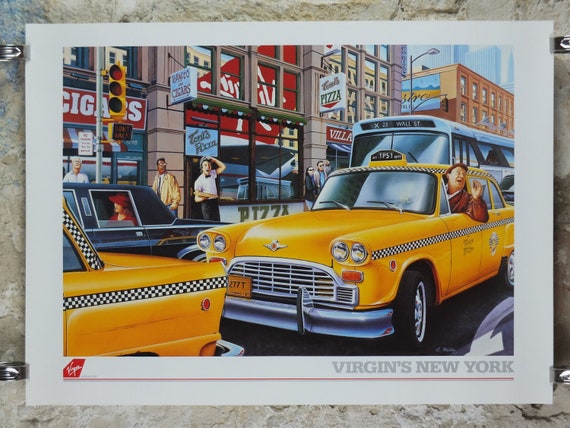 1990s Virgin Atlantic New York Poster by G Walton Manhatten - Etsy UK