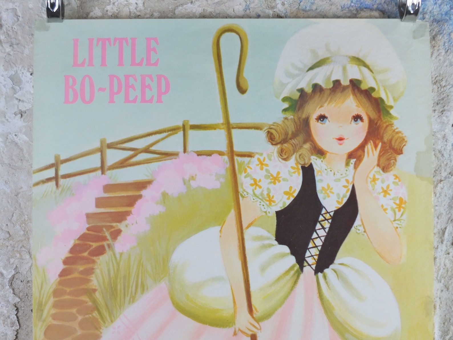 1970s Little Bo Peep Nursery Poster, Vintage Nursery Rhyme, From ...