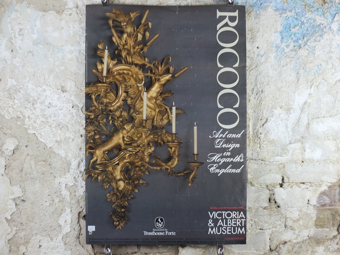 1984 V&A Museum Poster, Rococo, Art and Design in Hogarth's England ...