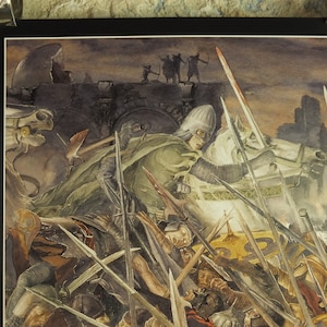2002 Siege of Gondor Poster, by Alan Lee, Minas Tirith, Vintage Tolkien ...