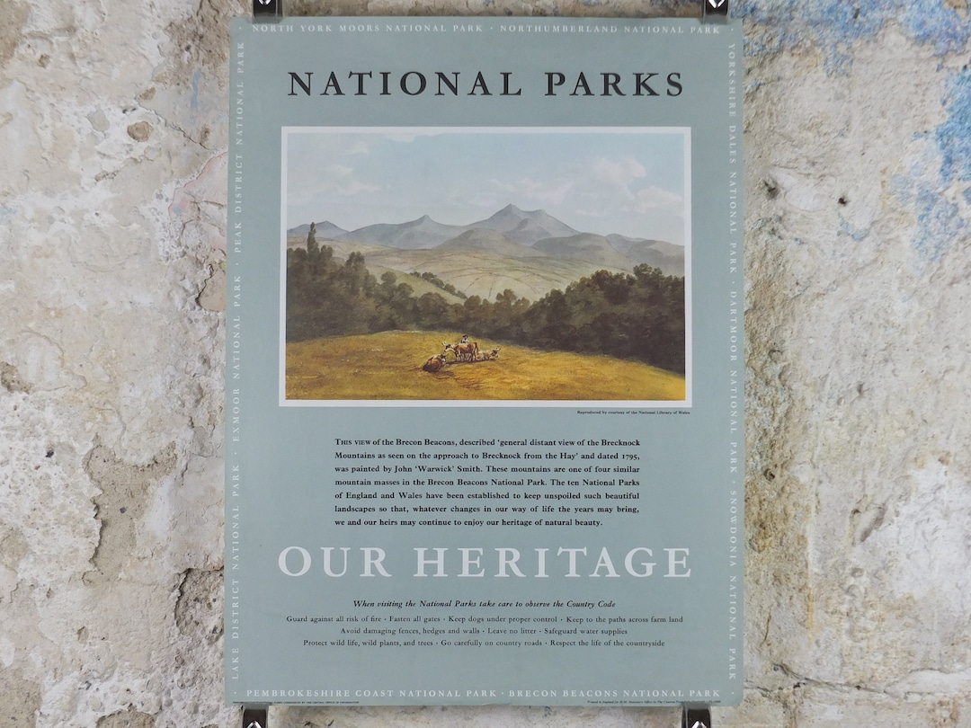 1965 Brecon Beacons National Park Poster, John Warwick Smith, Brecknock ...