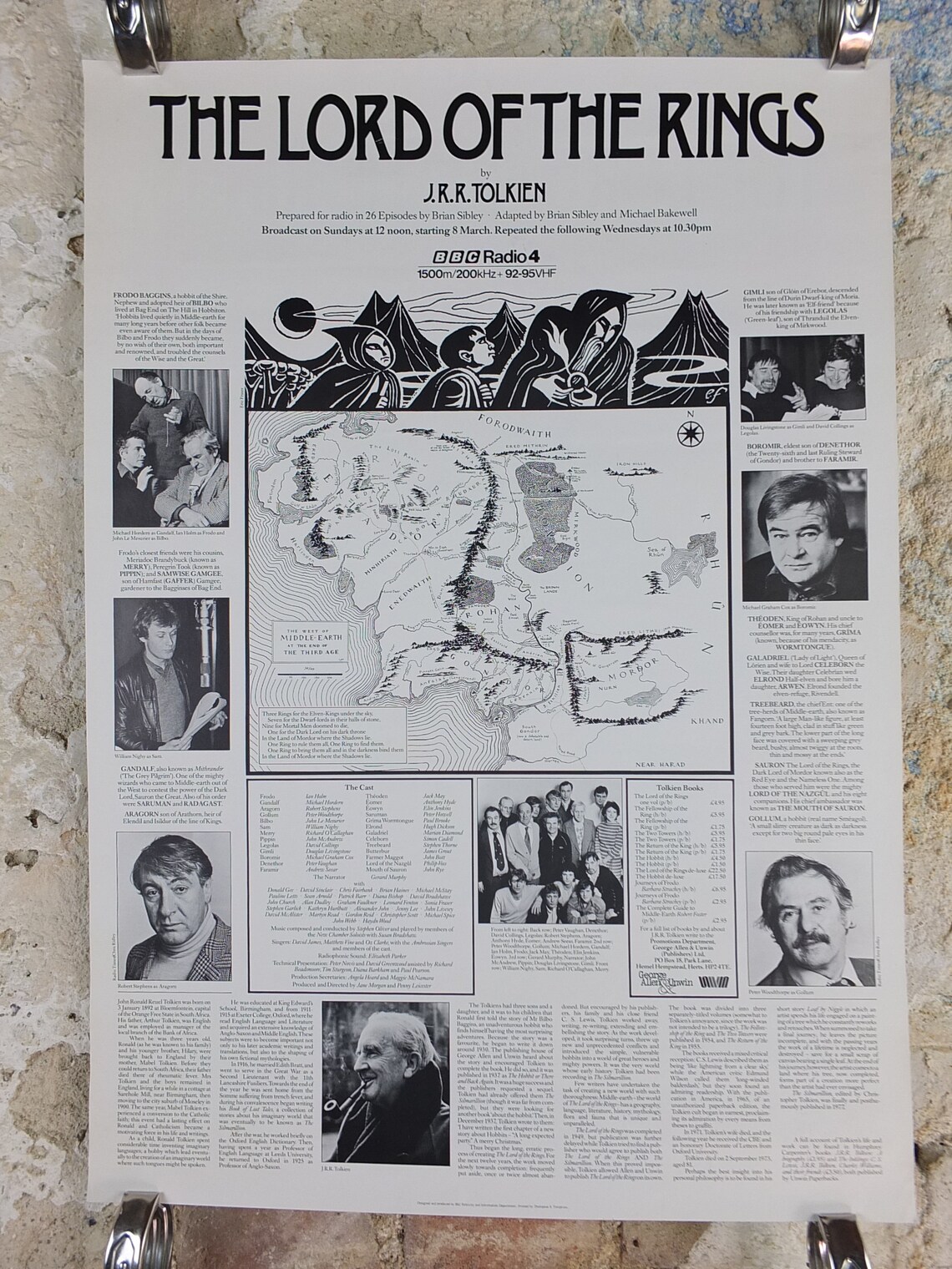 1981 Lord of the Rings Poster J.R.R. Tolkien by Eric Fraser | Etsy