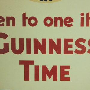 Guinness Meantime Poster, by John Gilroy 1934, Ten to One Its Guinness ...