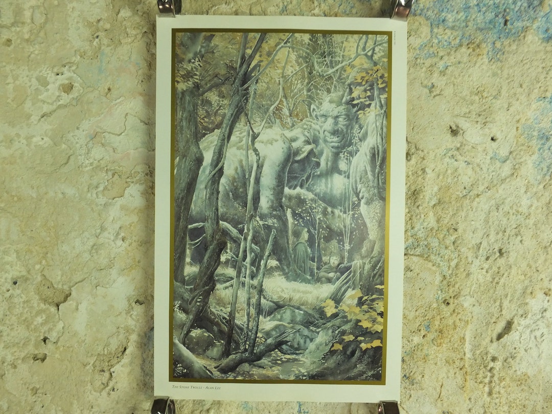 1994 the Stone Trolls Poster, by Alan Lee, Vintage Lord of the Rings ...