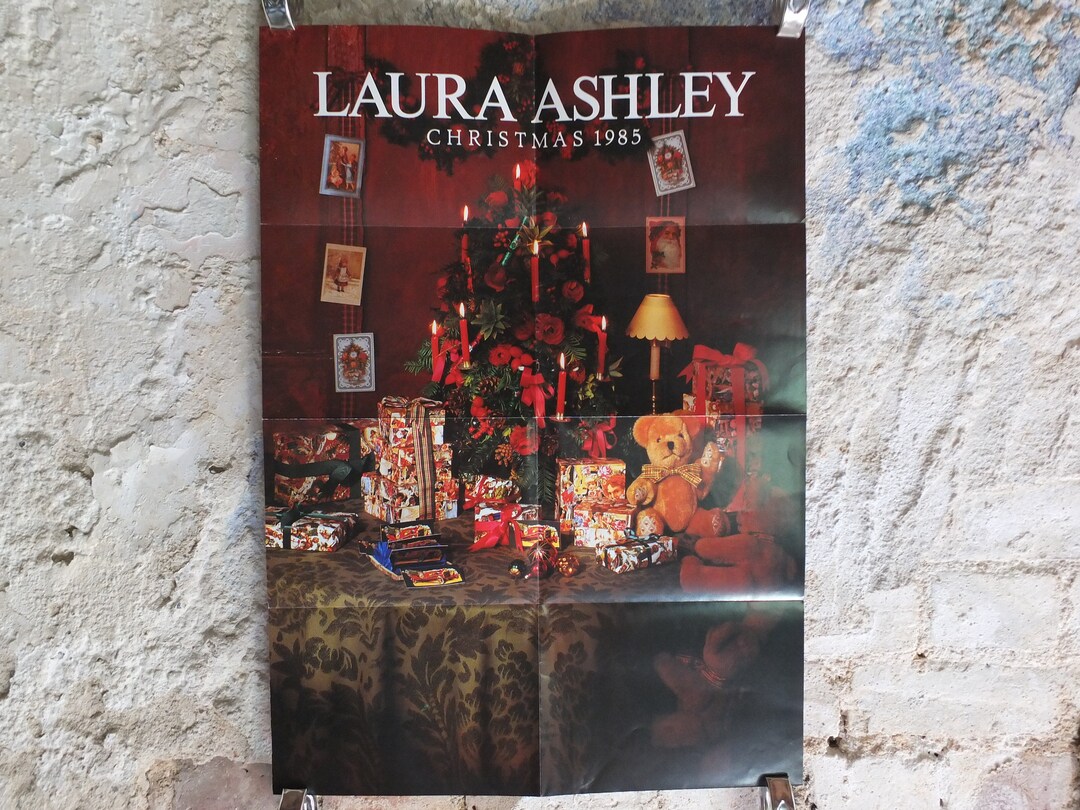 Original Vintage Laura Ashley Christmas Poster Tree Candles Gifts ...