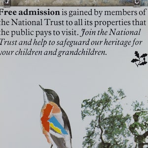 1970s Original National Trust Poster, Free Admission, Bird, by Michael ...