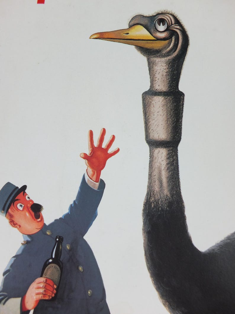 1981 John Gilroy Guinness Toucan Poster, Ostrich 1936, Guinness ...