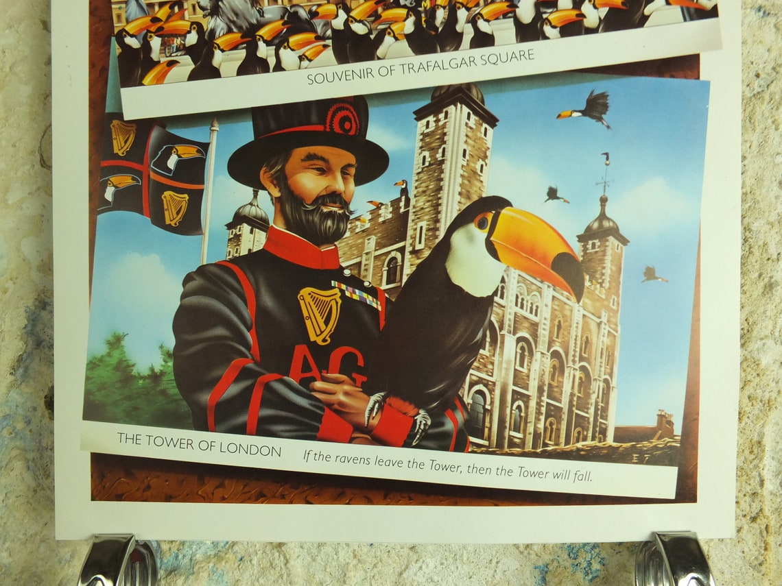 Original Vintage Guinness Toucan Poster, Advertising, Tower of London ...