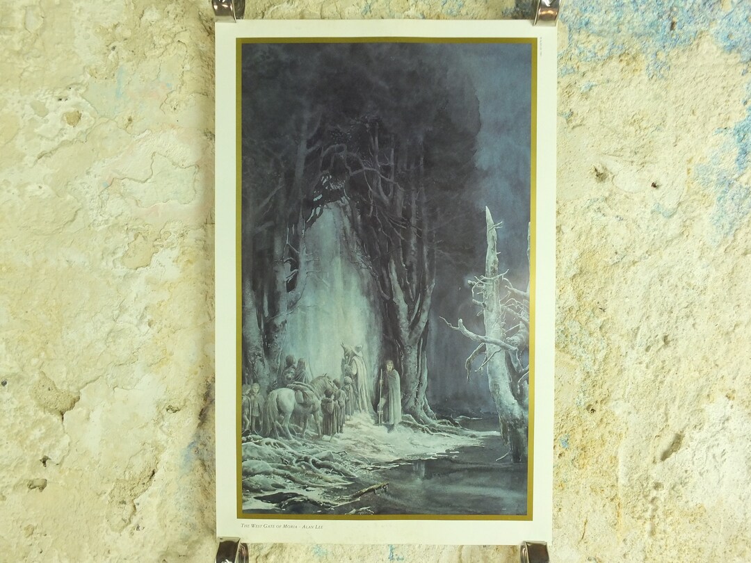 1994 the West Gate of Moria Poster, by Alan Lee, Lord of the Rings ...