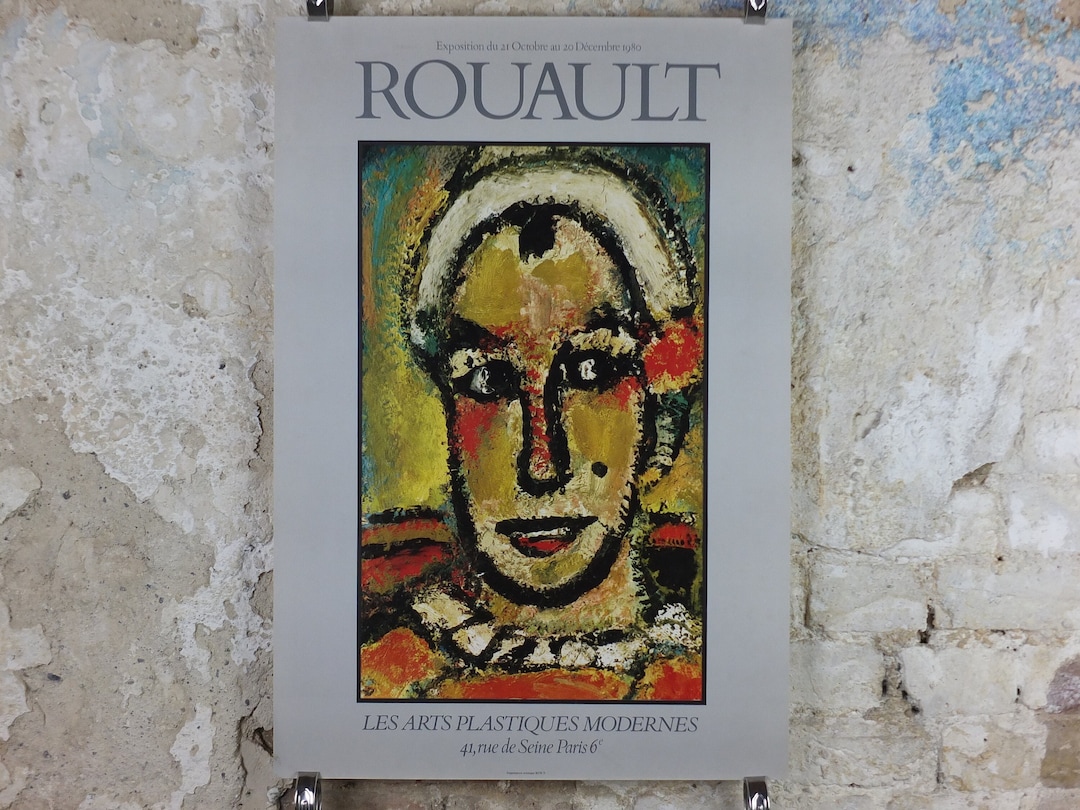1980 Georges Rouault Poster, "self Portrait as a Clown" 1911 ...