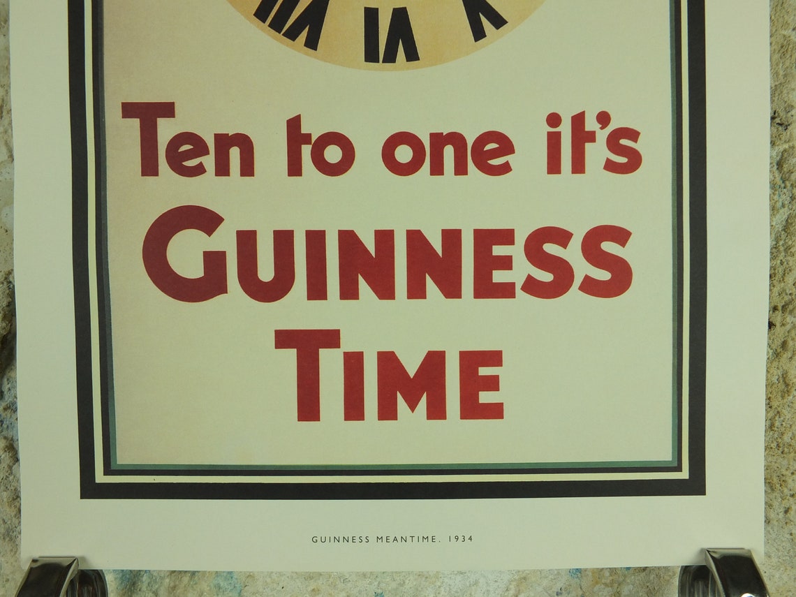 Guinness Meantime Poster, by John Gilroy 1934, Ten to One Its Guinness ...