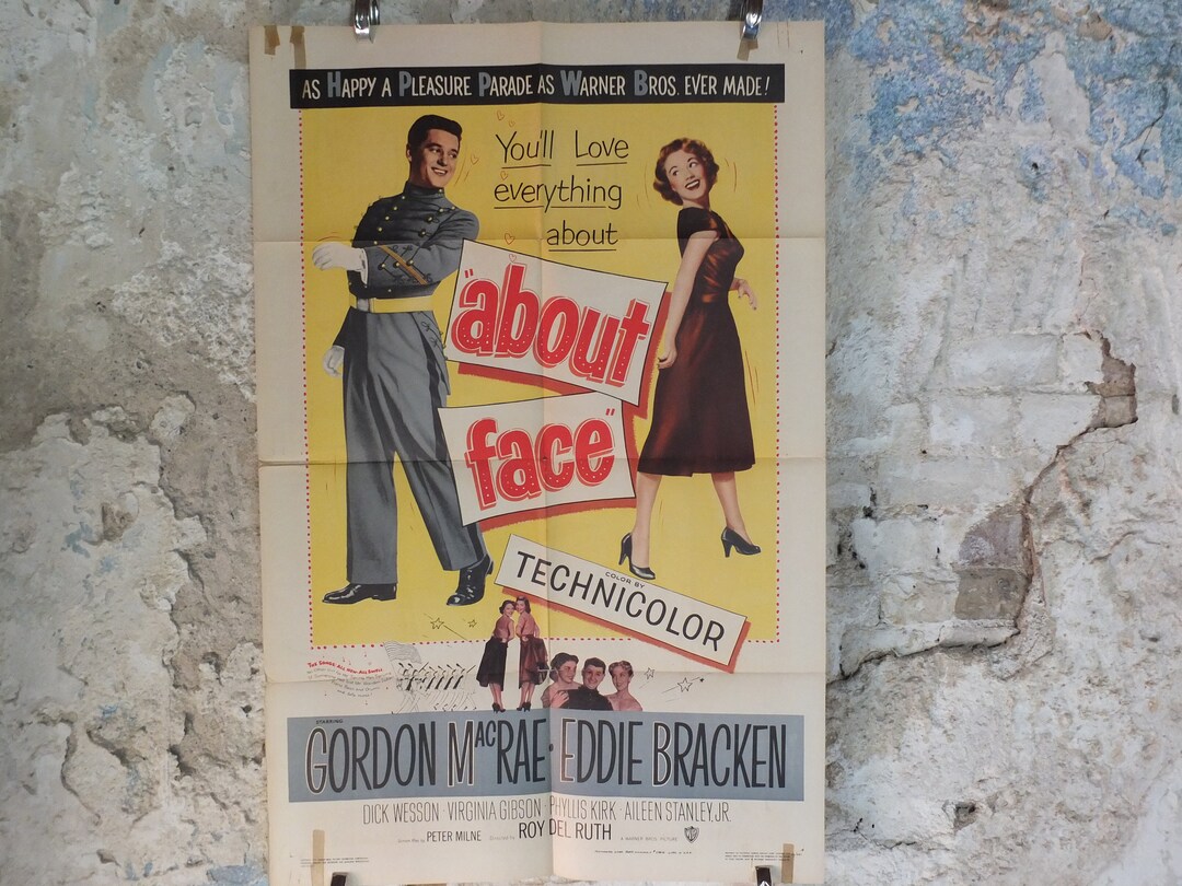 Original Vintage Movie Poster About Face 1952 1950s Gordon Mcrae ...
