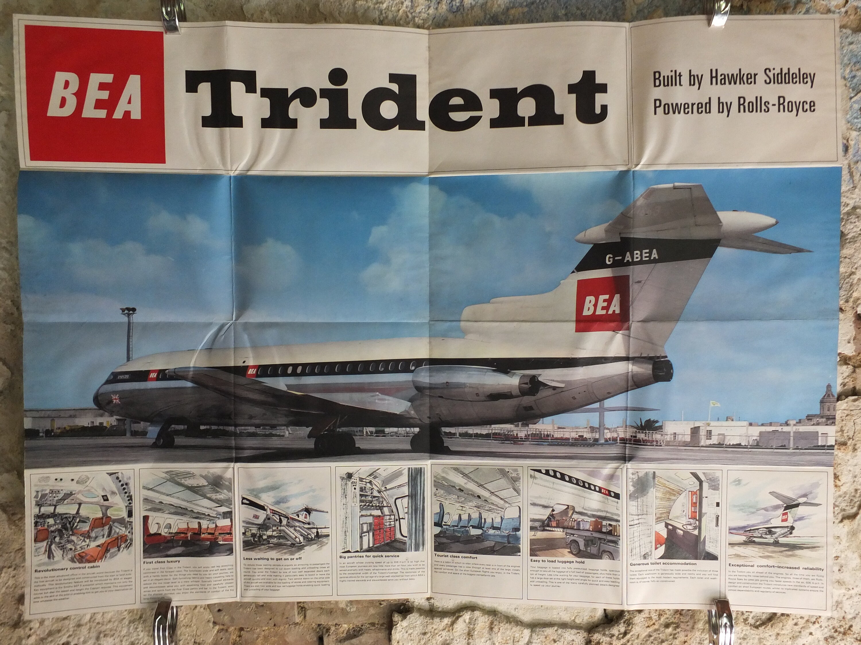 Original Vintage BEA Trident Poster British European Airways - Etsy Canada