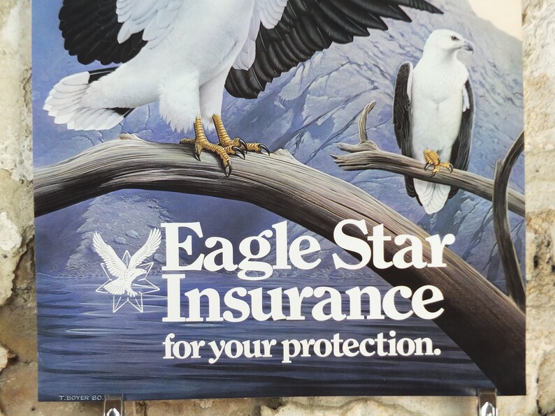 1980 White Bellied Sea Eagle Poster, Eagle Star Insurance, by Trevor ...