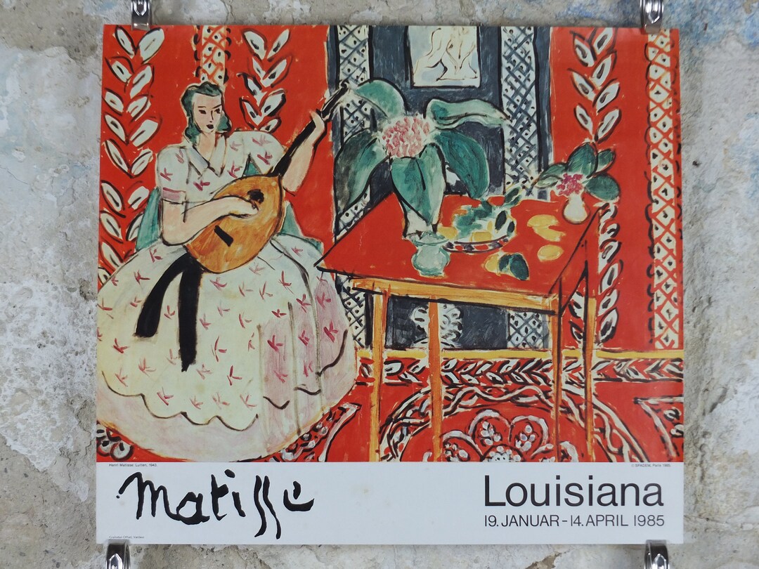 1985 Henri Matisse Poster, the Lute 1943, Fauvism, Modernism, Post ...