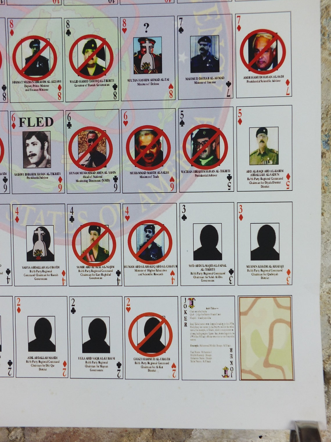 Original Iraq War Poster Deck of Cards Most Wanted as of 16 - Etsy UK